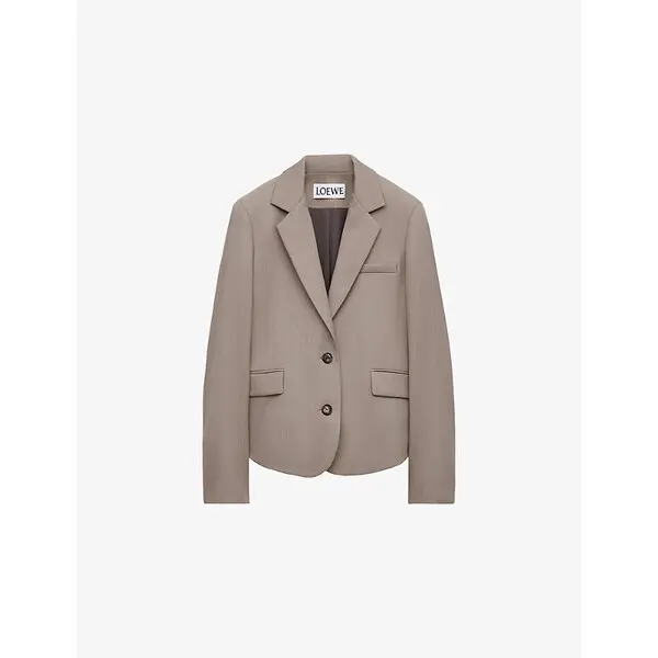 Loewe Tailored Ruched-back Wool-blend Jacket