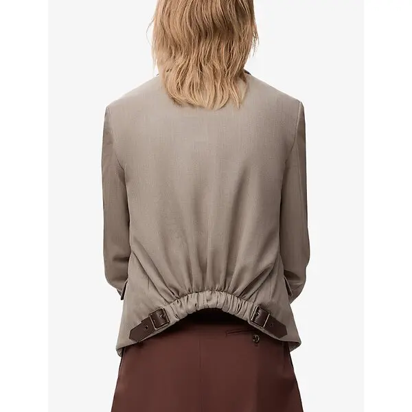 Loewe Tailored Ruched-back Wool-blend Jacket