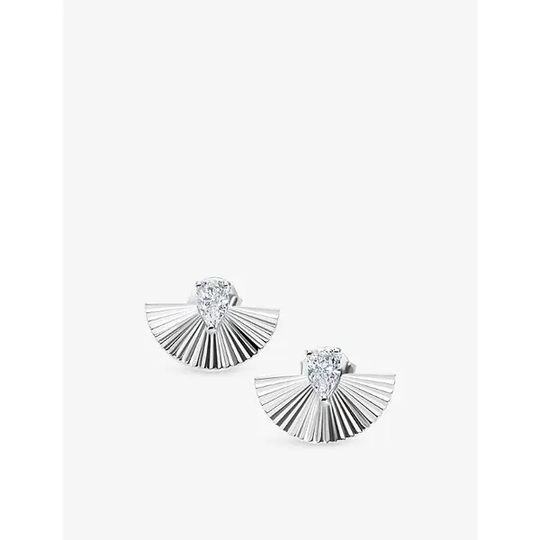 CARAT* LONDON Celene Large Stud Earrings - Silver