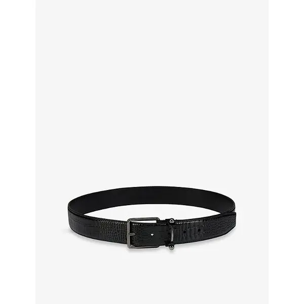 CHRISTIAN LOUBOUTIN Chambeliss Leather Belt - Black/gun Metal