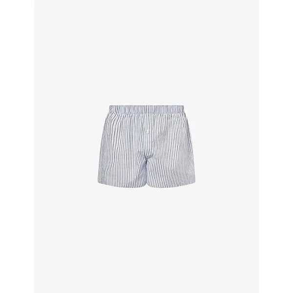 Hanro Fancy Relaxed-fit Cotton Boxer Shorts - Light Grey Stripe