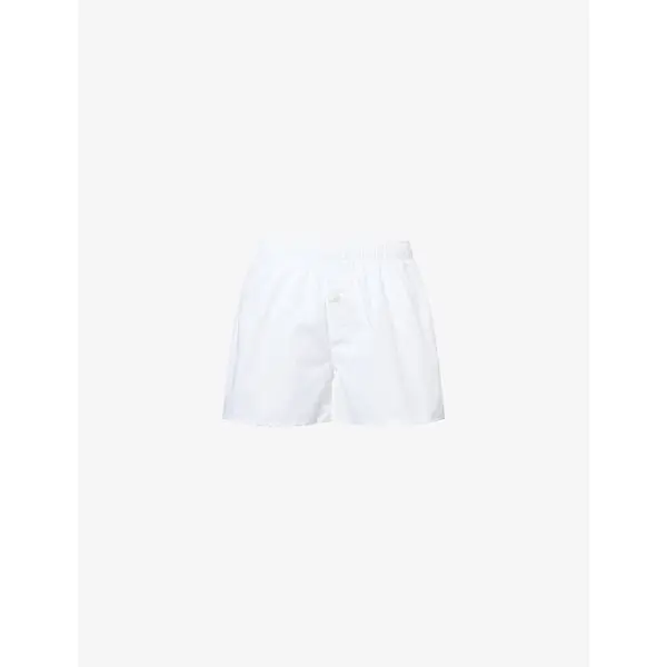 Hanro Fancy Relaxed-fit Cotton Boxer Shorts - White