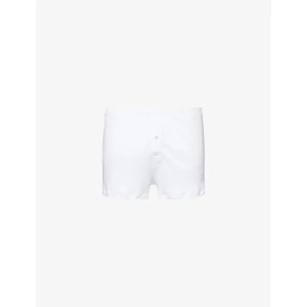 Hanro Sea Island Cotton Boxer Trunks - White