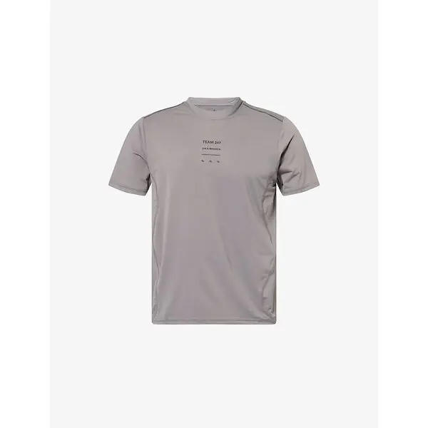 247 BY REPRESENT Trail Logo-print Stretch-woven T-shirt - Steel