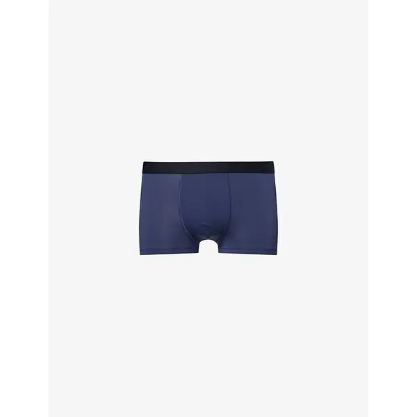 Hanro Micro-touch Branded-waistband Stretch-jersey Trunks Xxl - Midnight Navy