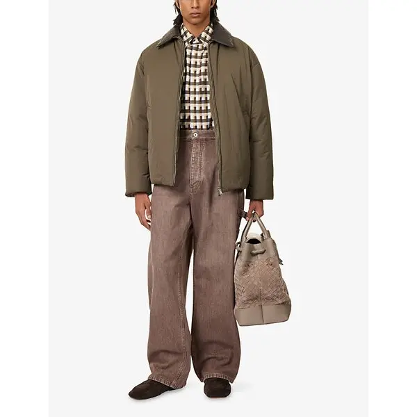 Bottega Veneta Intrecciato-collar Washed Tech Puffer Jacket