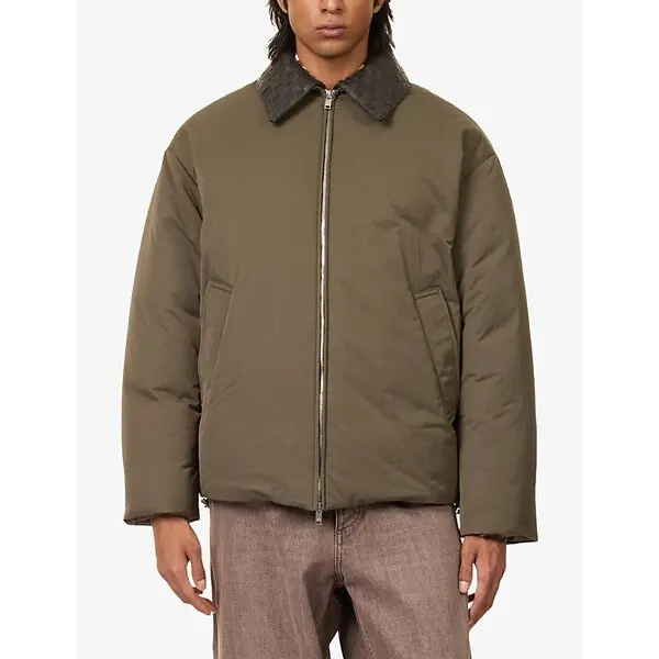 Bottega Veneta Intrecciato-collar Washed Tech Puffer Jacket