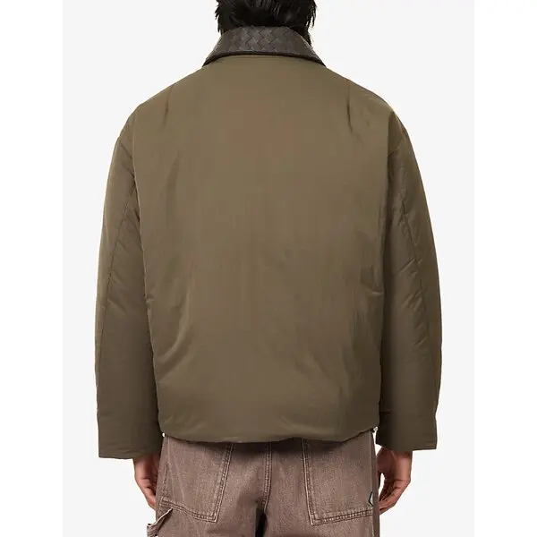 Bottega Veneta Intrecciato-collar Washed Tech Puffer Jacket