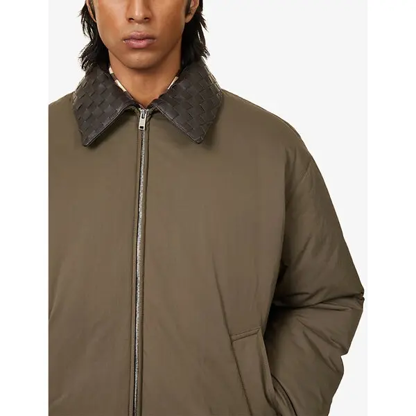 Bottega Veneta Intrecciato-collar Washed Tech Puffer Jacket
