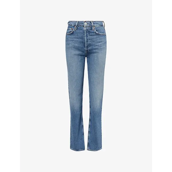 AGOLDE 90's Pinch Waist High-rise Stretch-denim Jeans - Overcast