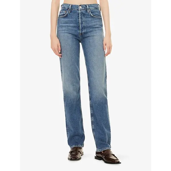 AGOLDE 90's Pinch Waist High-rise Stretch-denim Jeans - Overcast