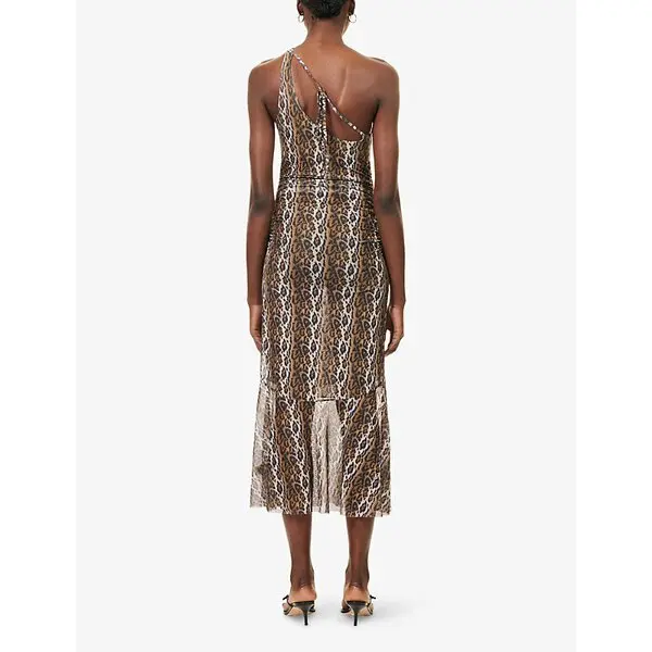 House Of Sunny Asymmetric Leopard Print Maxi Dress In Multi - 57% Off |  Editorialist