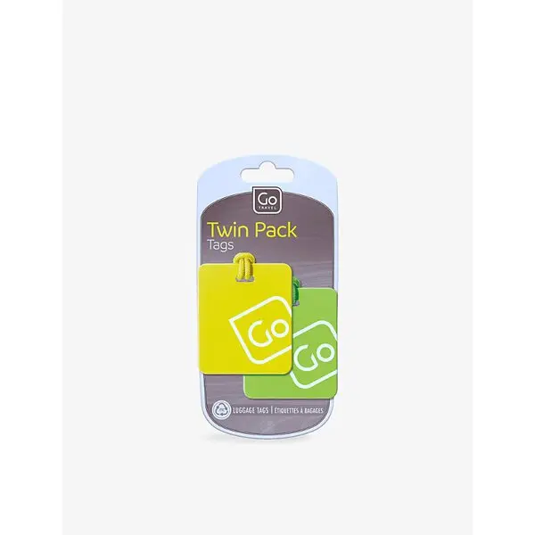 GO TRAVEL Branded Set Of Two Luggage Tags - Yellow Green