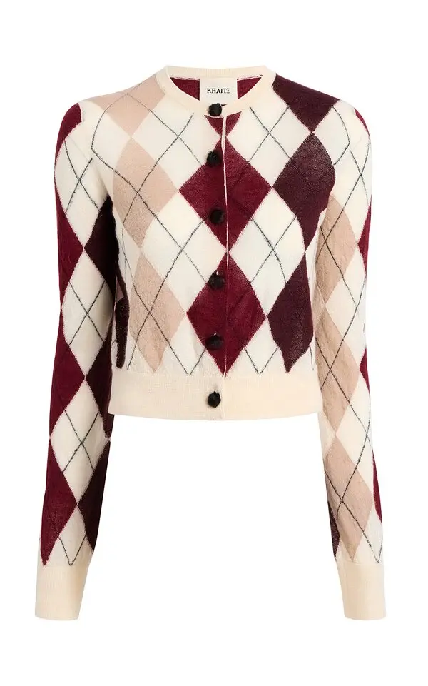 Khaite Charli Argyle-knit Cardigan - Ivory