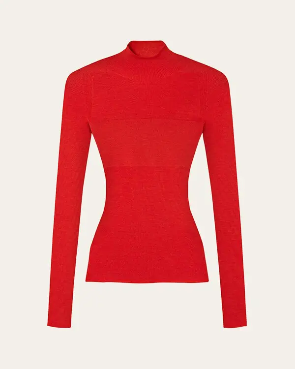 Versace Ribbed Mock-neck Sweater - Red