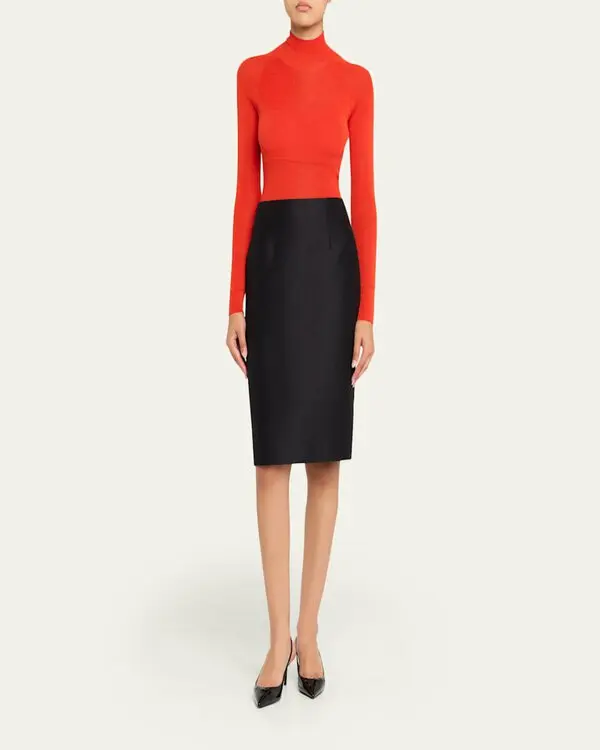 Versace Ribbed Mock-neck Sweater - Red