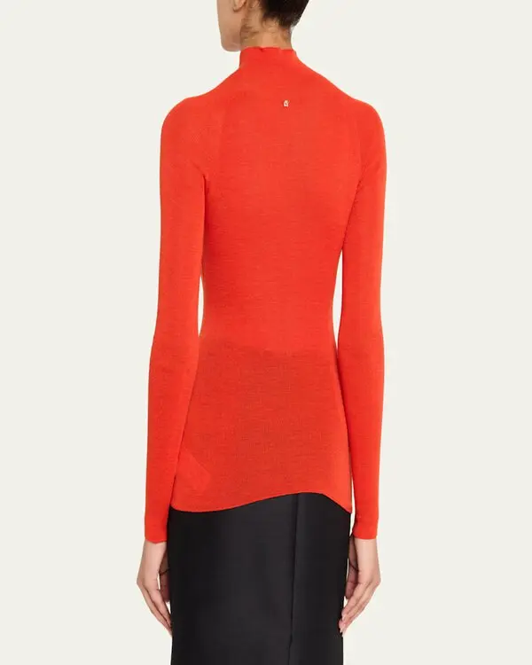 Versace Ribbed Mock-neck Sweater - Red