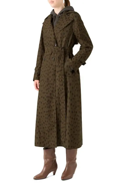 Akris Leopard Print Trench Coat