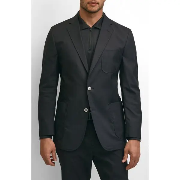 Brooks Brothers Performance Series Stretch Cotton Blend Blazer Jacket - Caviar