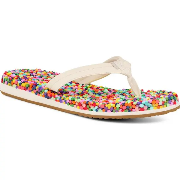 Sanuk Bubblecush Flip Flop - Rainbow Confetti