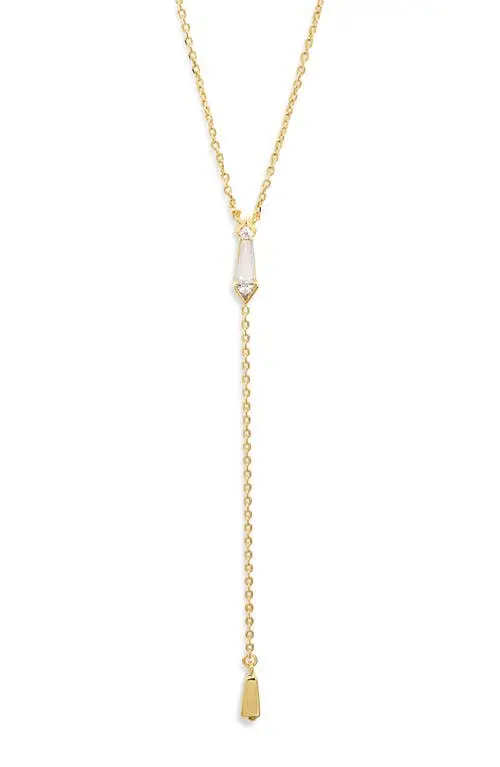 Nordstrom Cubic Zirconia Y-necklace - Clear- Gold