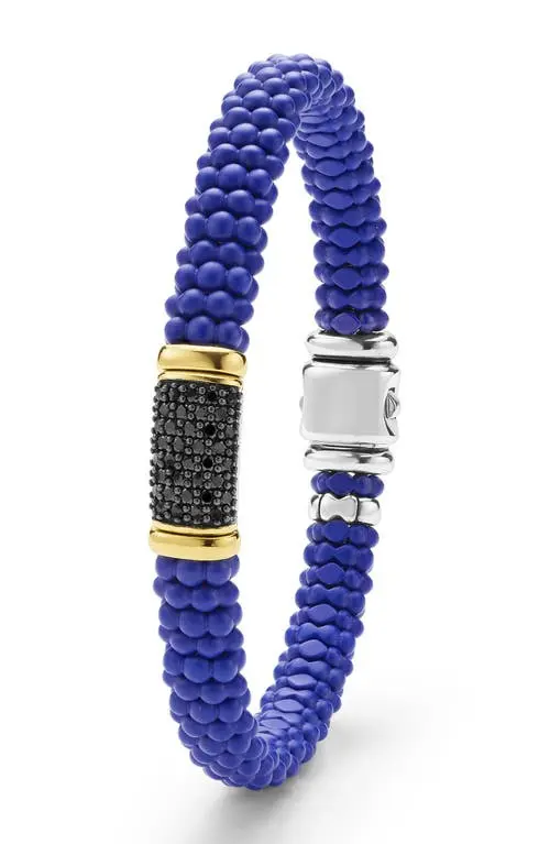 Lagos Two-tone Ceramic And Diamond Bracelet
