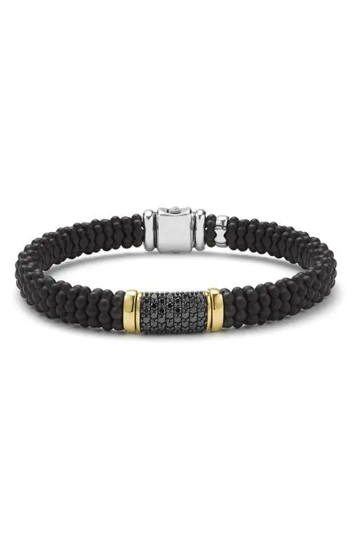 Lagos Ceramic And Diamond Bracelet - Silver