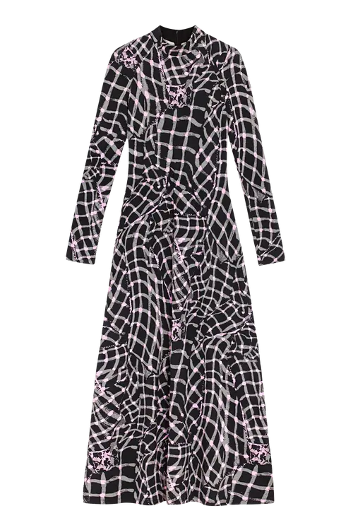 UNTITLED IN MOTION Speculus Turtleneck Jersey Maxi Dress - Folds