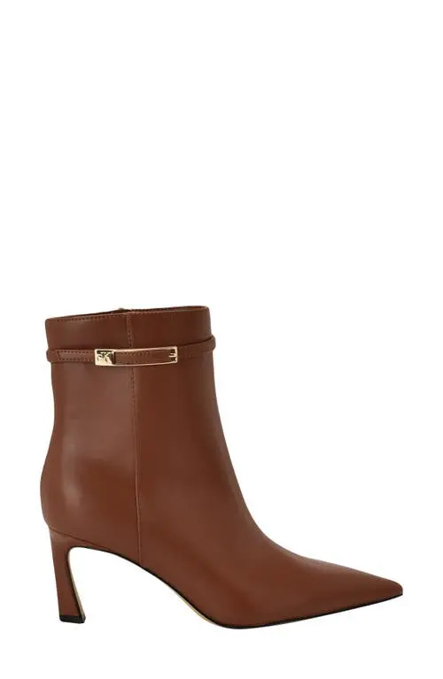 Calvin Klein Pointed Toe Booties - Cognac