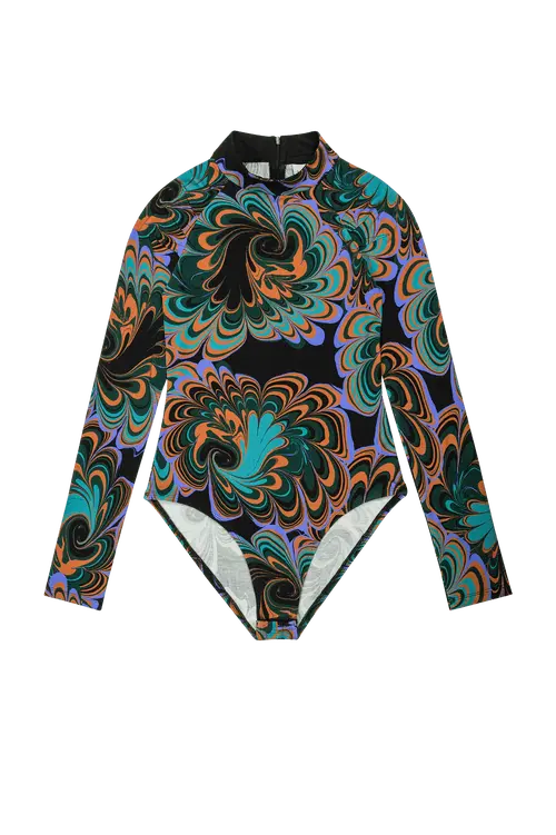 UNTITLED IN MOTION Serafina Abstract Print Jersey Bodysuit