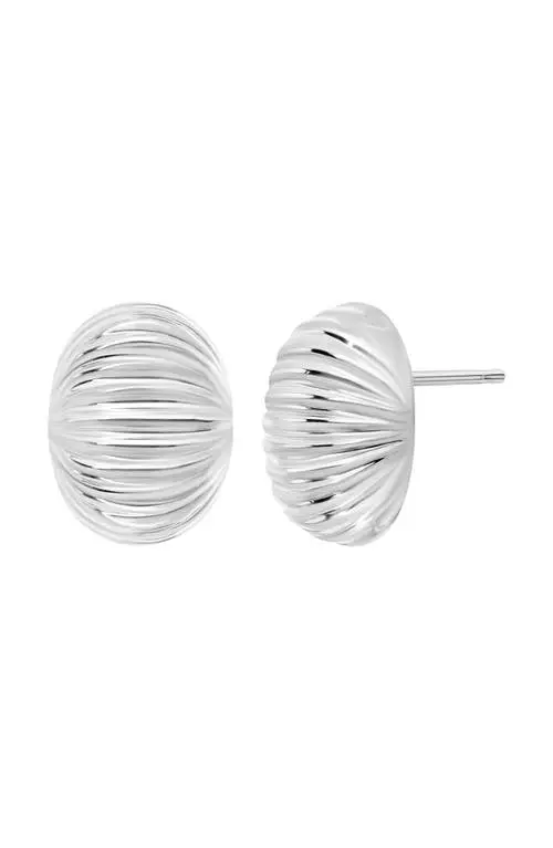 Bony Levy 14k Gold Textured Dome Stud Earrings - 14k White Gold