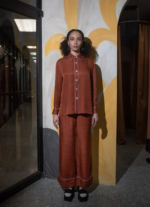 UNTITLED IN MOTION Emissus Wide Leg Pant - Rust