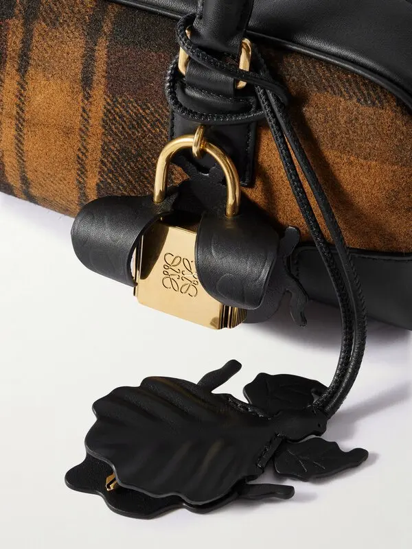 Loewe Amazona 23 Checked Suede Shoulder Bag