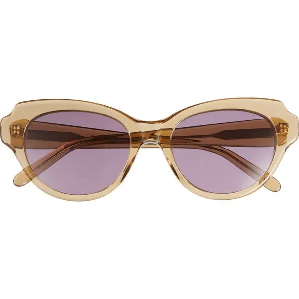Loewe 53mm Round Sunglasses - Shiny Dark Green /violet