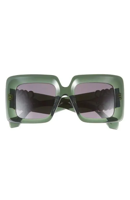 Loewe Anagram 51mm Square Sunglasses - Dark Green/other /smoke