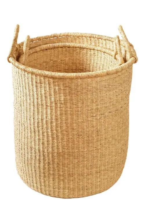 INDEGO AFRICA Bolga Hamper Baskets Set Of 2 - Natural