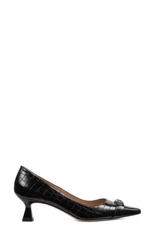 LK BENNETT Croc Embossed Pointed Toe Pumps