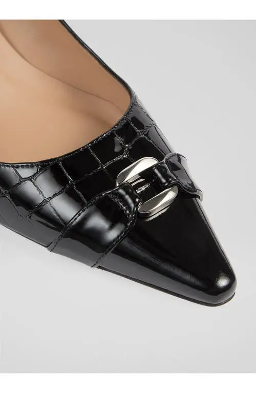 LK BENNETT Croc Embossed Pointed Toe Pumps