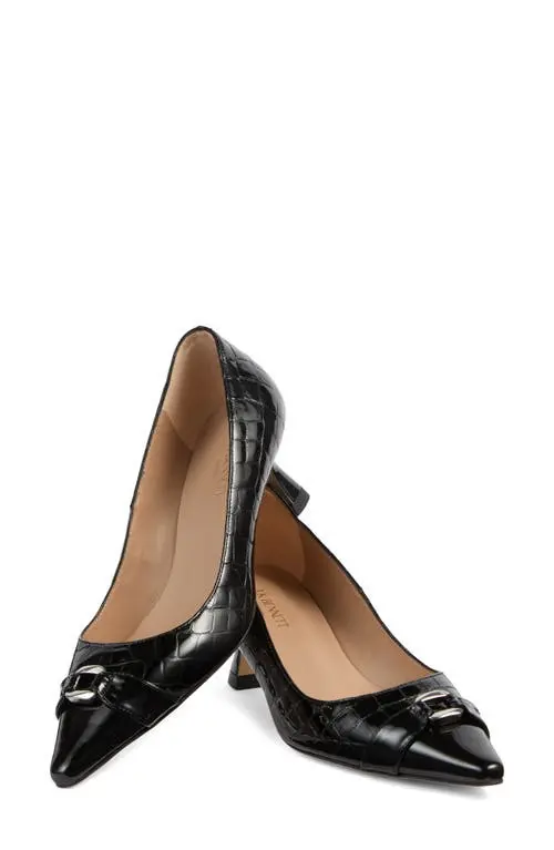 LK BENNETT Croc Embossed Pointed Toe Pumps