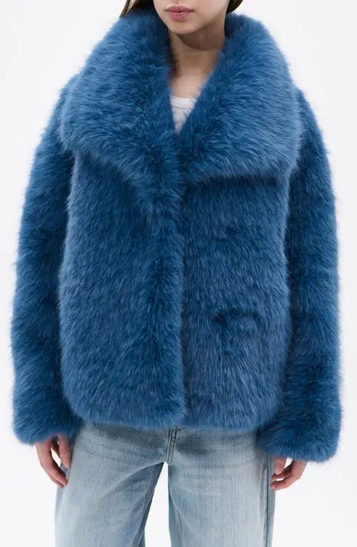 AZALEA WANG Regina Faux-fur Jacket - Blue