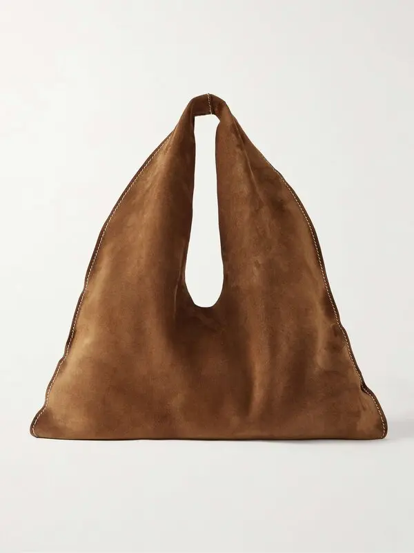 THE ROW Bindle Small Suede Shoulder Bag - Camel