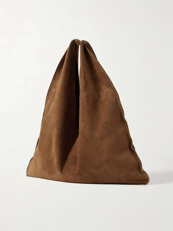 THE ROW Bindle Small Suede Shoulder Bag - Camel