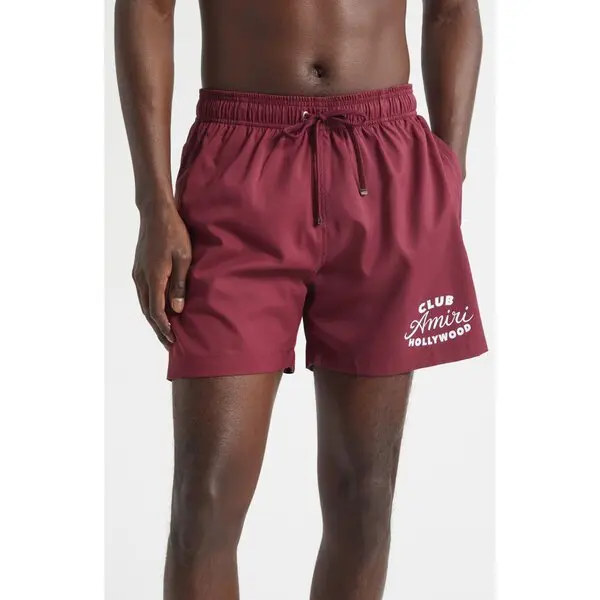 Amiri Club Swim Trunks - Wine