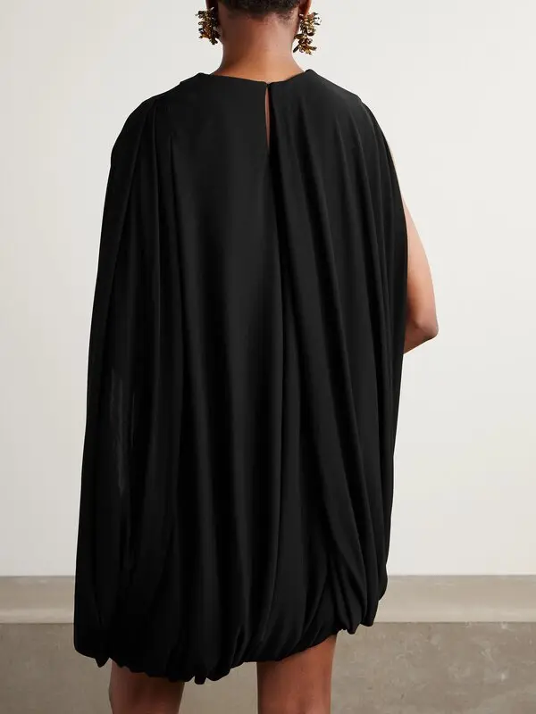 Loewe Draped Crepe Mini Dress - Black