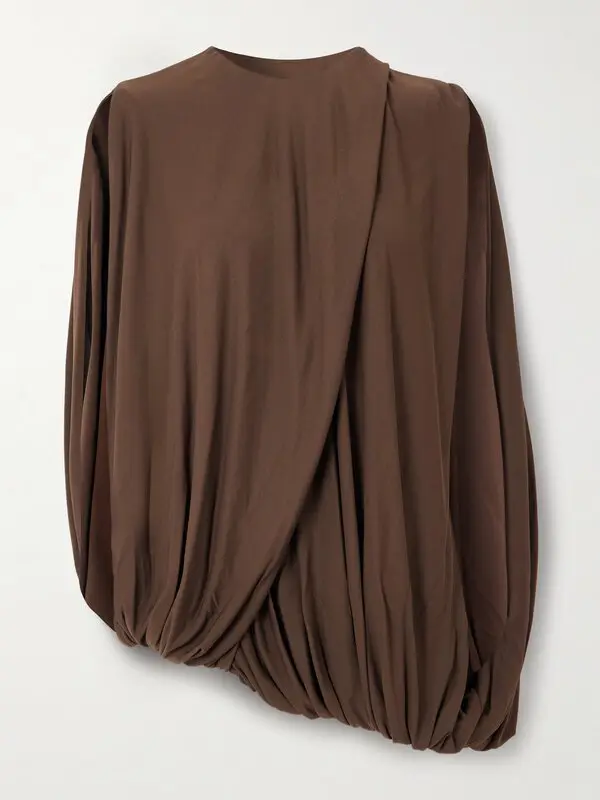Loewe Draped Jersey Blouse - Brown