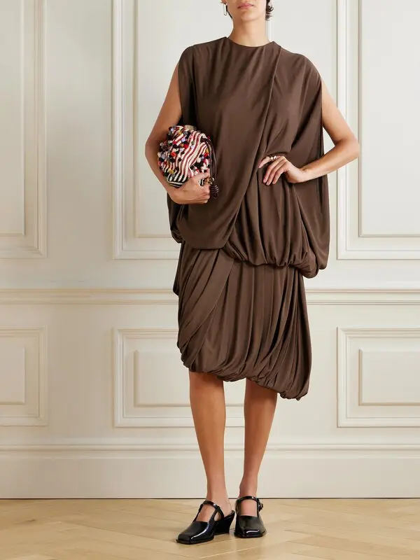 Loewe Draped Jersey Blouse - Brown