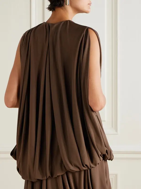 Loewe Draped Jersey Blouse - Brown