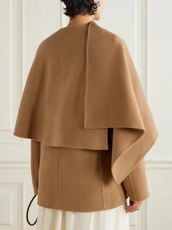 Altuzarra Dak Layered Draped Wool-blend Felt Coat - Brown