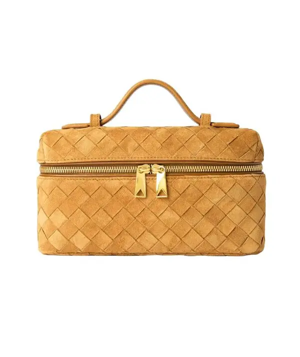 Bottega Veneta Vanity Mini Intrecciato Suede Tote