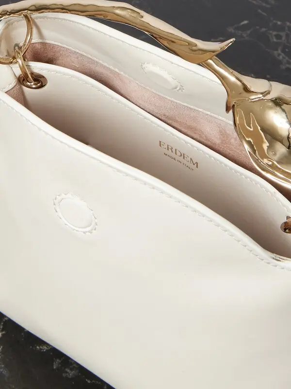 Erdem Bloom Mini Leather Clutch - White